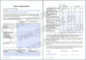 Mieterselbstauskunft Selbstauskunft für Mieter + Vorlage
